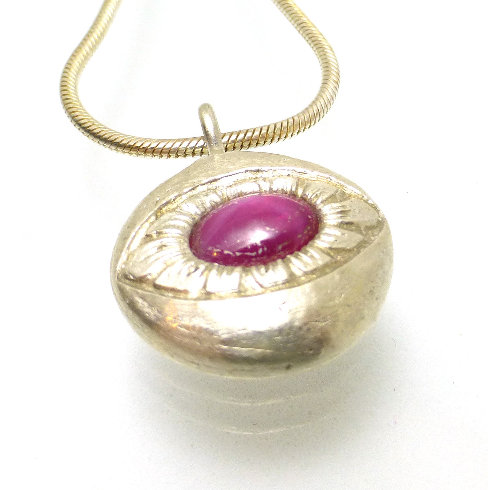Pink Linde Star Sapphire Fine Silver Necklace All Seeing Evil Eye ...