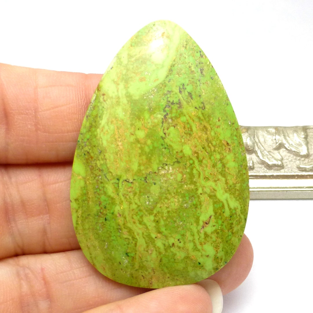 86.625 Carats Gaspeite Cabochon LARGE Natural Gemstone Tear Drop Pear ...