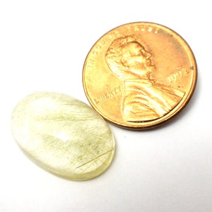 Rutilated Quartz Cabochon Loose Gemstone Domed Oval 19x13 Gold Golden ...