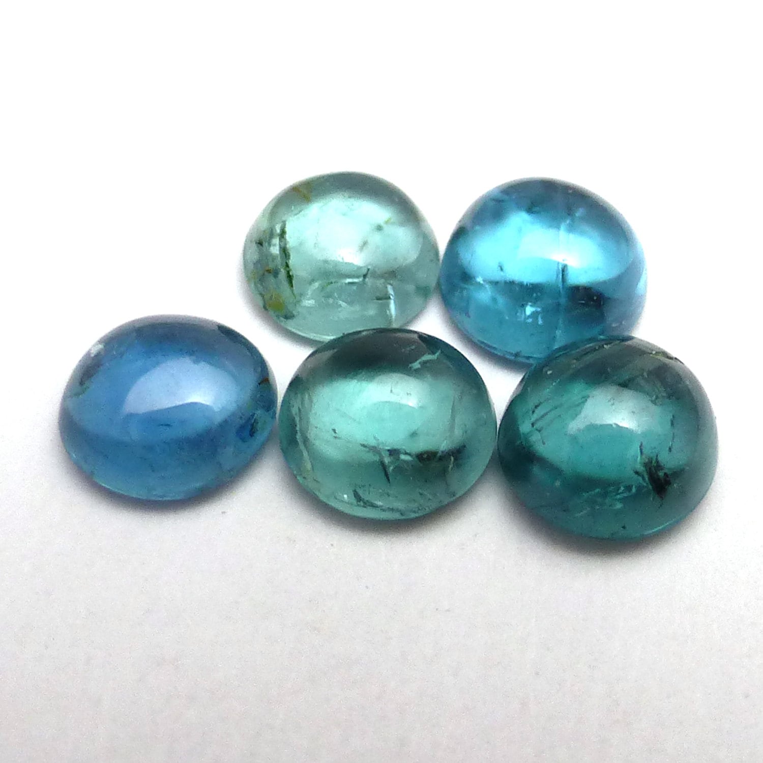 Blue Tourmaline Cabochon ONE 4.75mm Round Rare Indicolite - Etsy