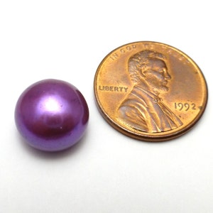 11mm Purple Fresh Water Cultured Pearls One Pair Two Stones Natural ...