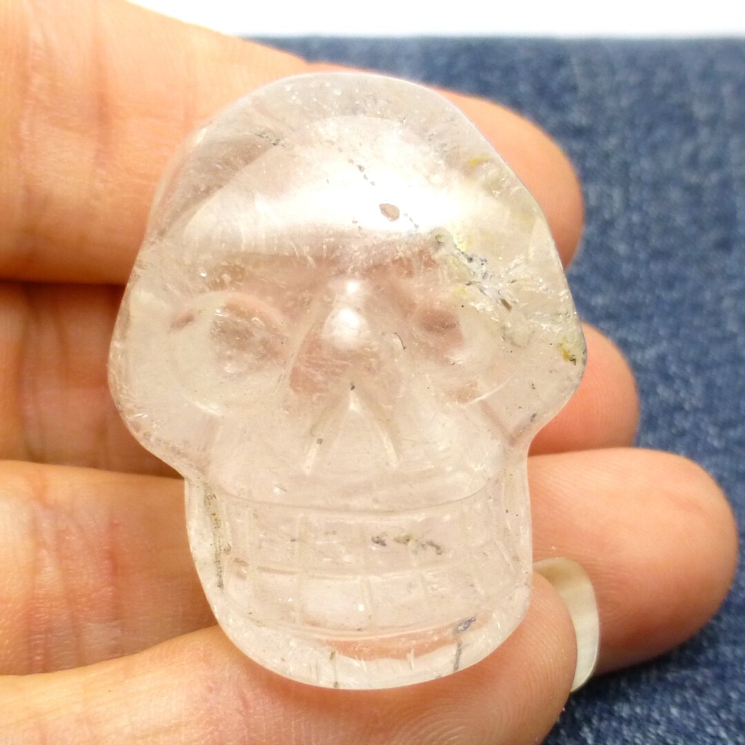 Quartz Crystal Skull Poker Card Protector Clear Natural Gemstone ...