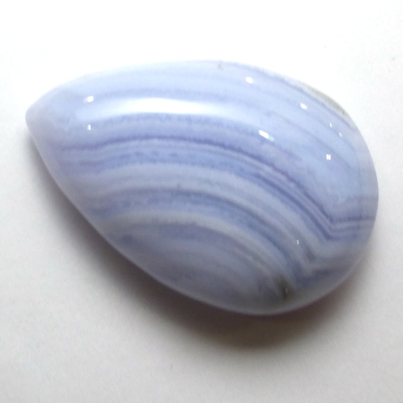 Blue Chalcedony Cabochon Pear Drop Natural Africa Lovely Stone Rare ...