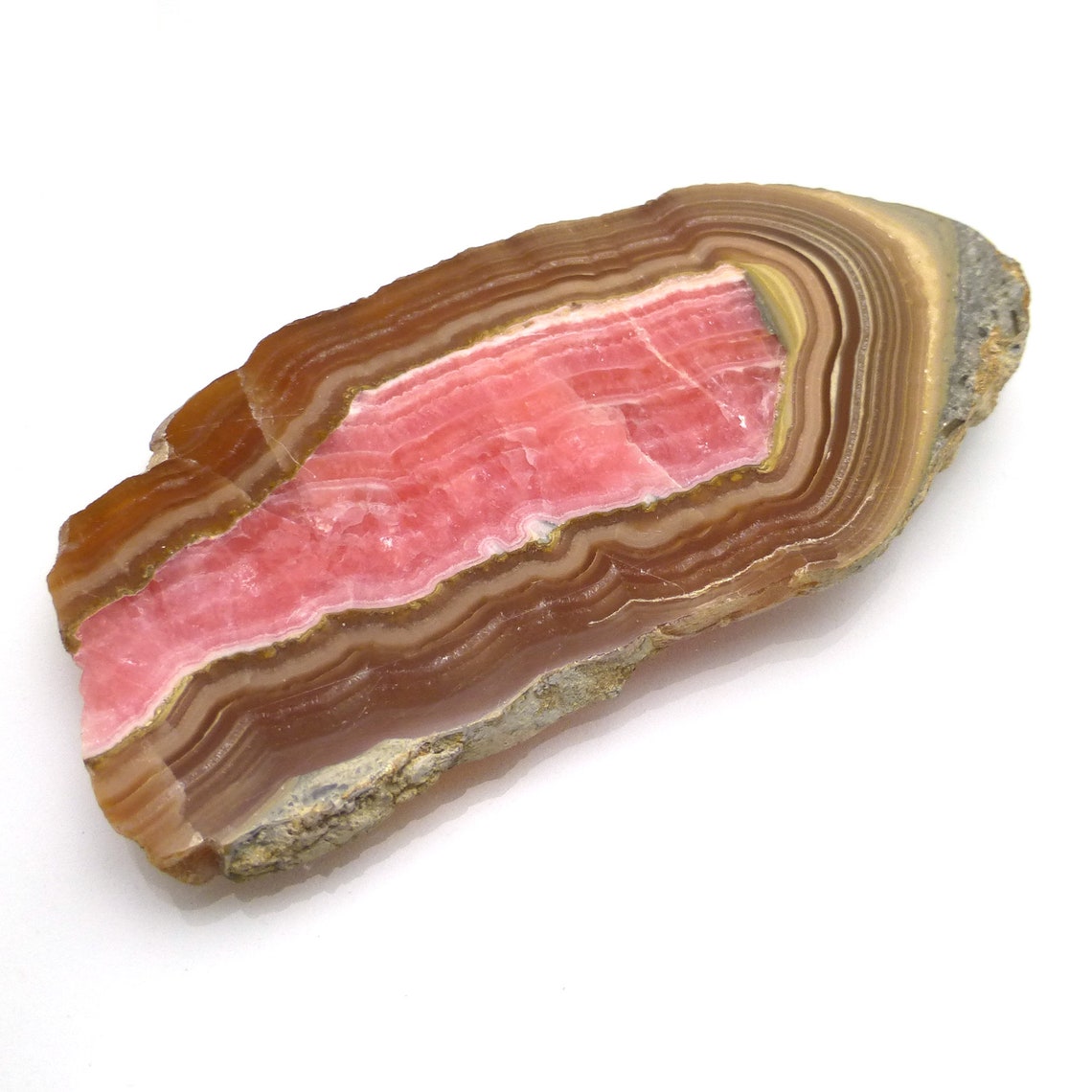 343 Carats Rhodochrosite Stalagmite Slice Cabochon Stalactite Lapidary ...