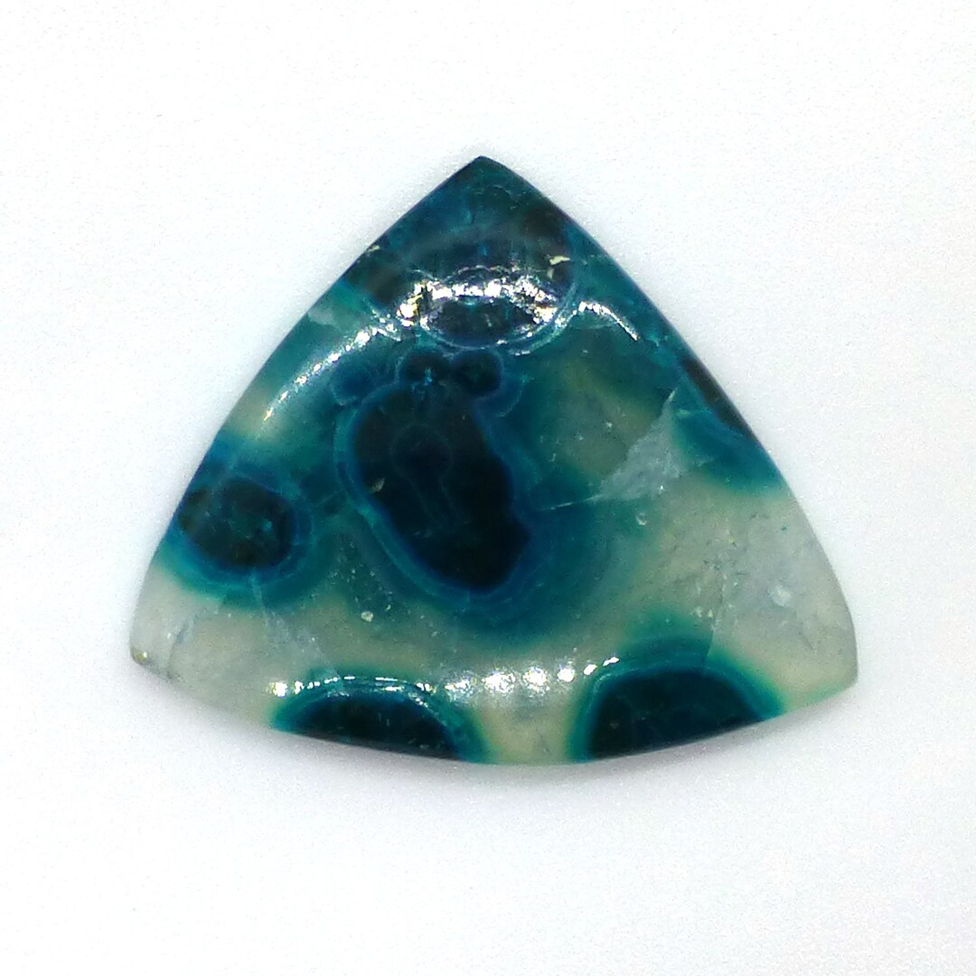 11.175 Carats Ray Mine Blue Dot Chrysocolla Cabochon Bulls Eye Gem ...