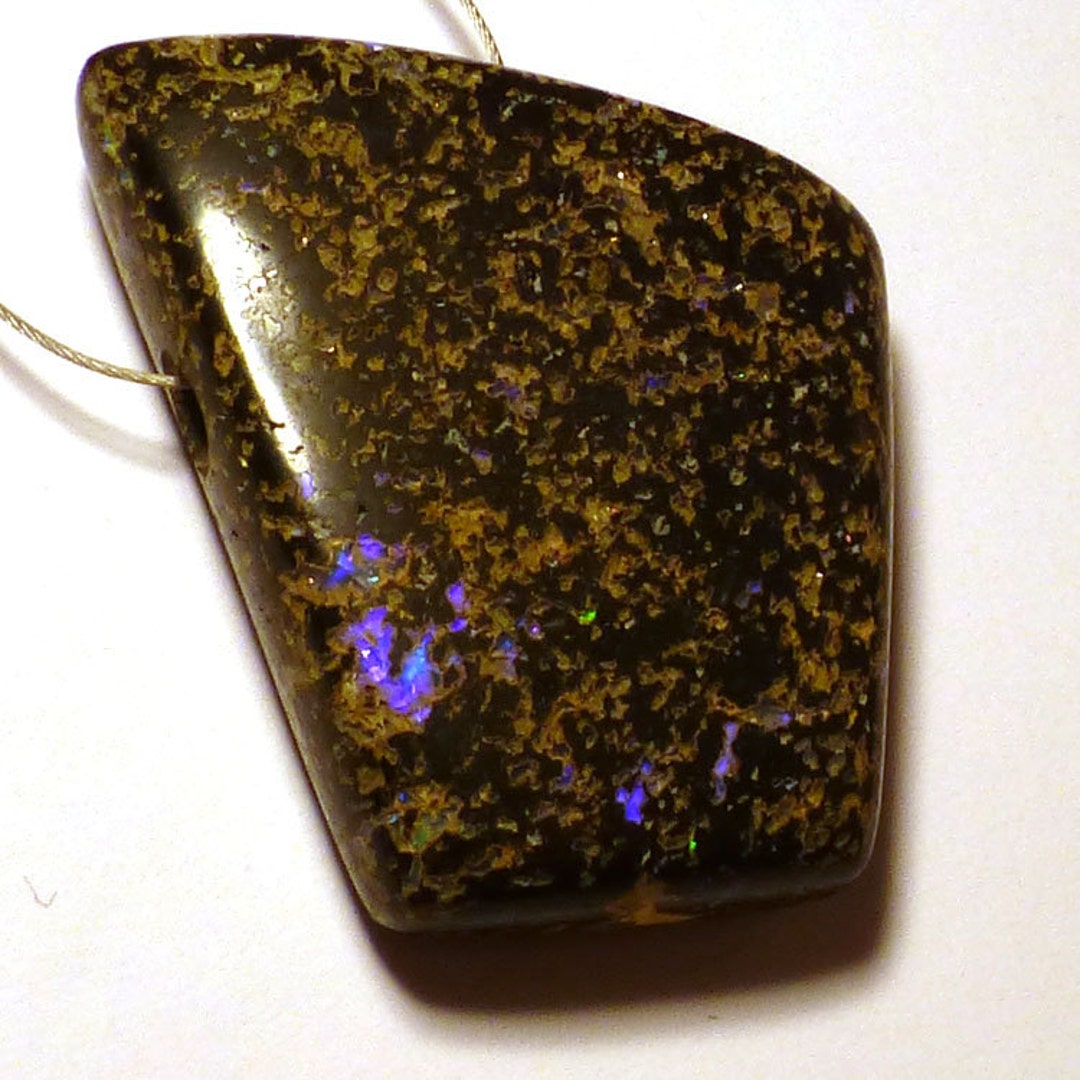 Leopard Opal Bead Cabochon Rare Black Basalt Mexican Pendant ...