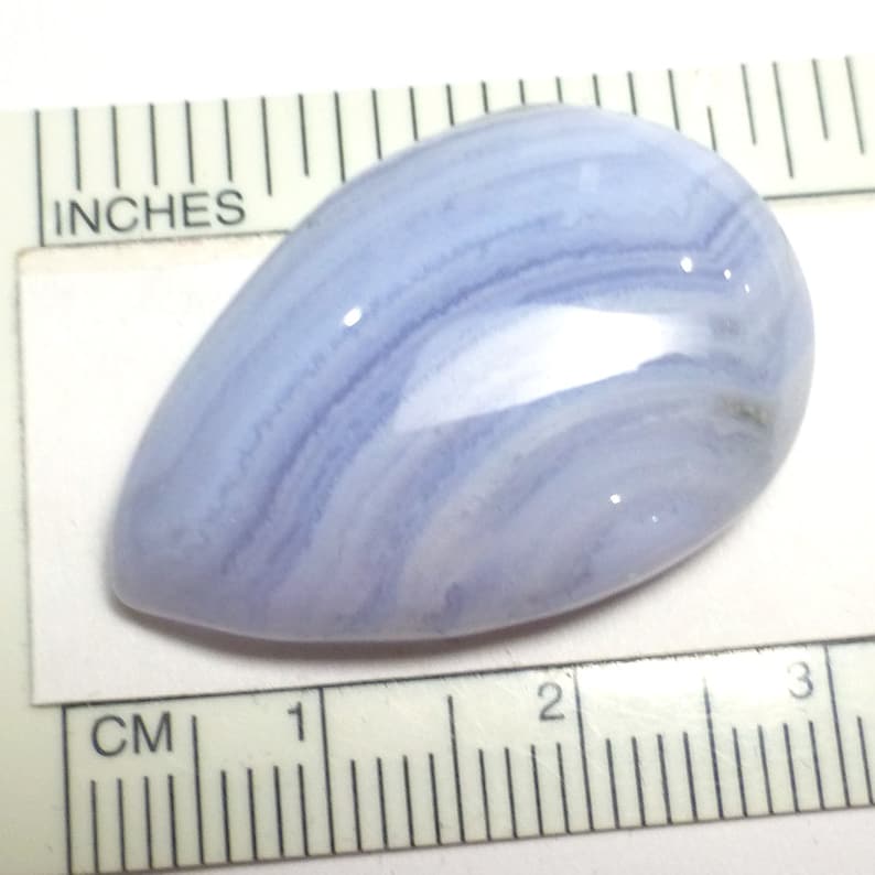 Blue Chalcedony Cabochon Pear Drop Natural Africa Lovely Stone Rare ...