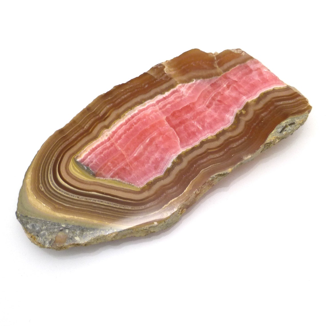 343 Carats Rhodochrosite Stalagmite Slice Cabochon Stalactite Lapidary ...