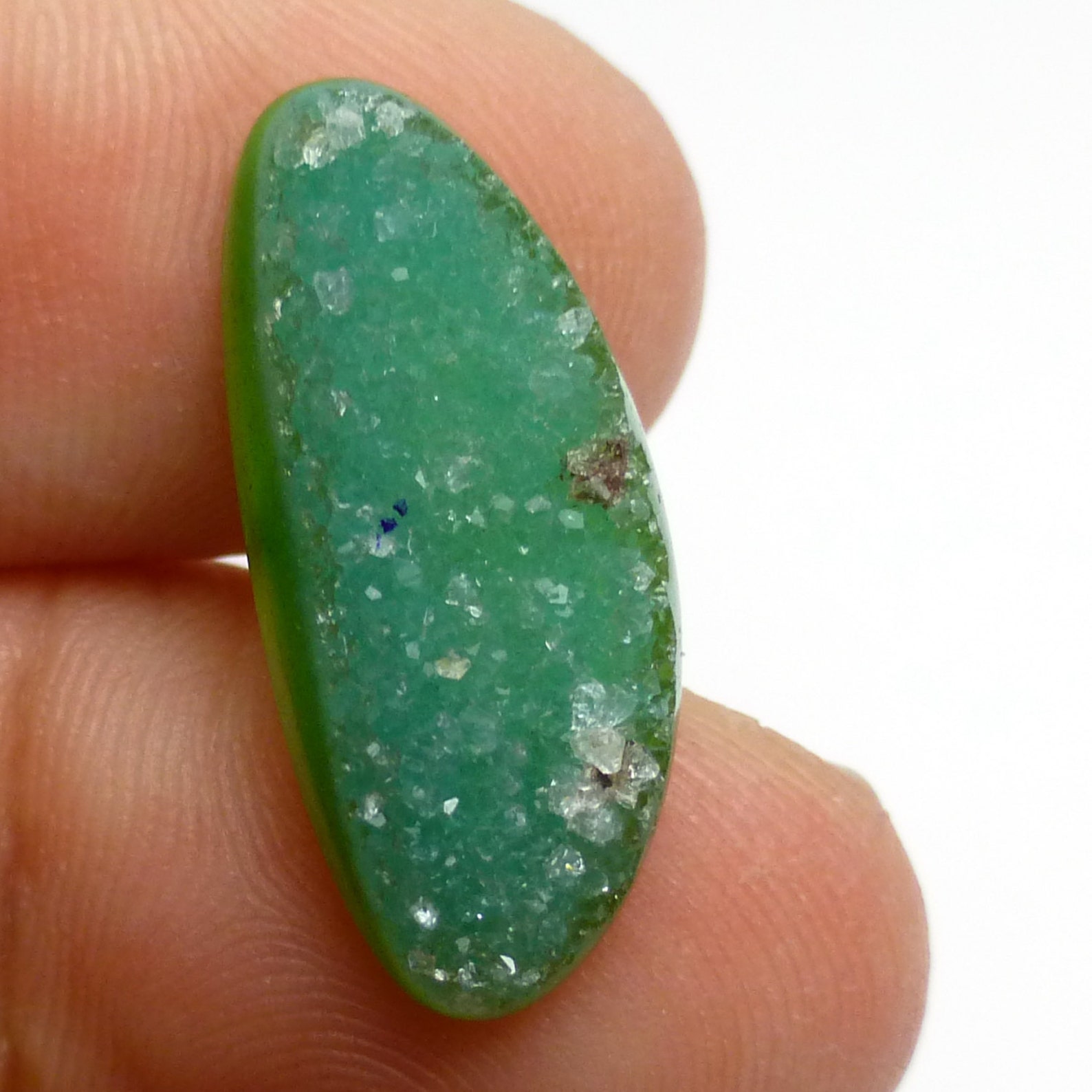 Blue Green Quartz Druzy Cabochon Caribbean Aqua One of a Kind - Etsy
