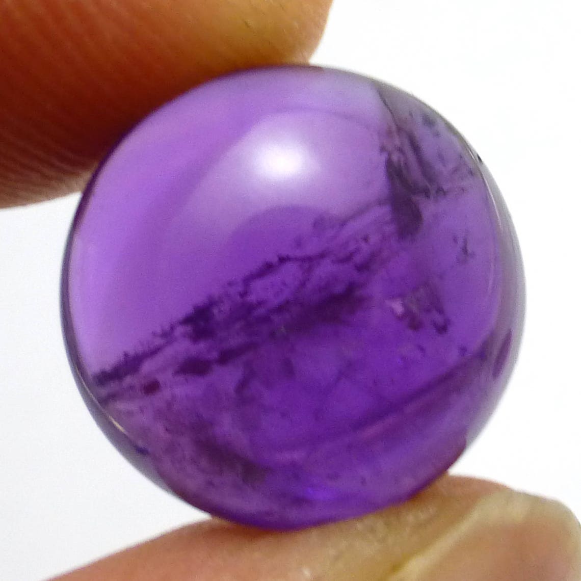Amethyst Cabochon 14.5mm Round Domed Brazilian Perfect Ring - Etsy