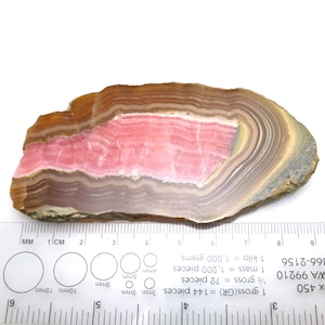 343 Carats Rhodochrosite Stalagmite Slice Cabochon Stalactite Lapidary ...