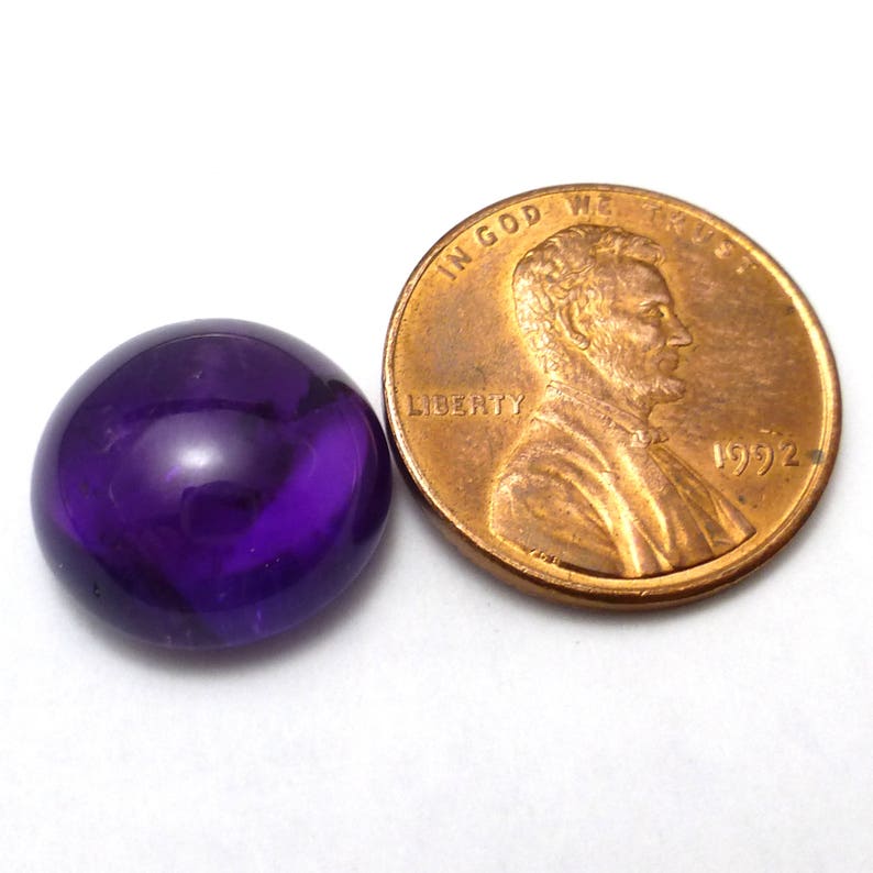 Amethyst Cabochon 14.5mm Round Domed Brazilian Perfect Ring | Etsy