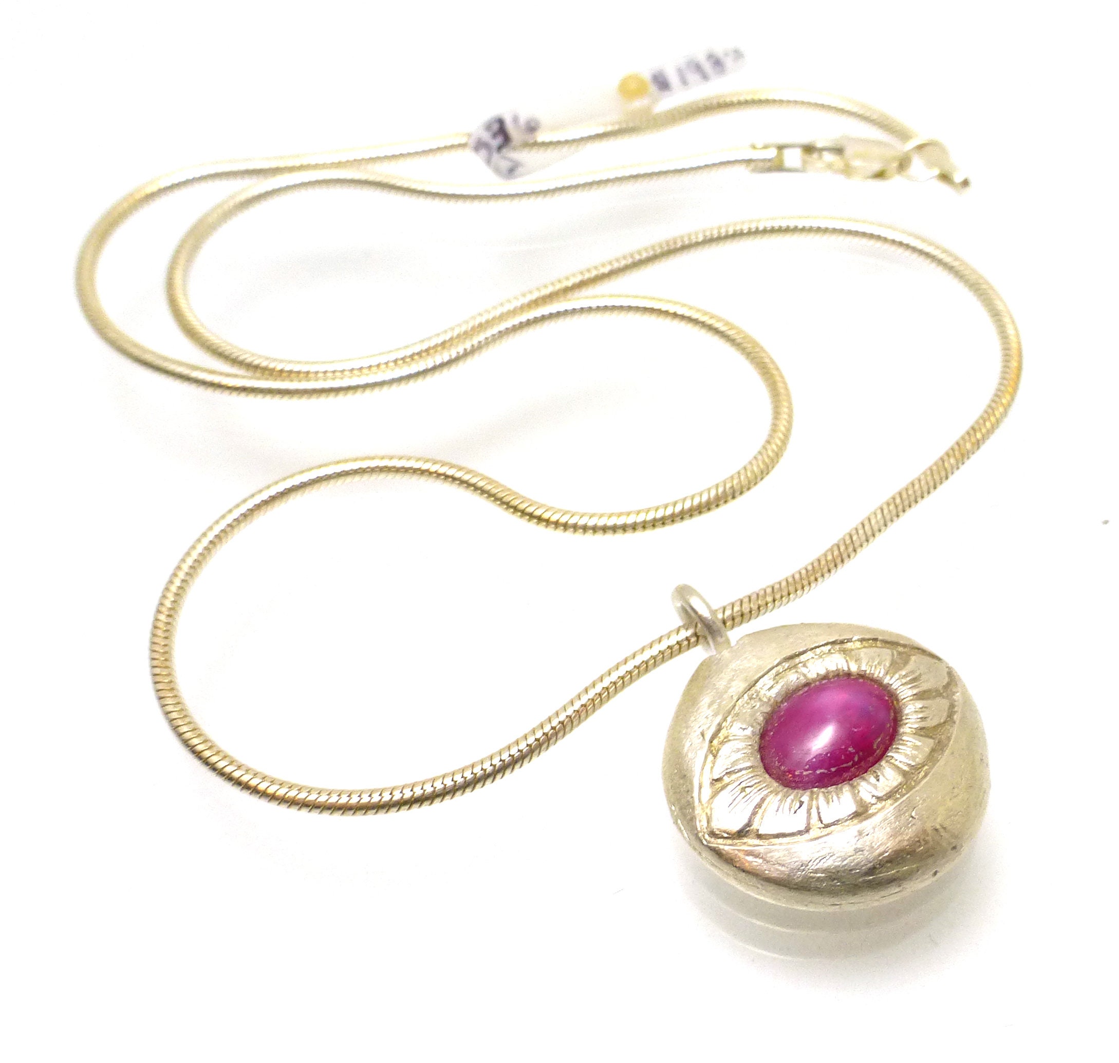 Pink Linde Star Sapphire Fine Silver Necklace All Seeing Evil Eye ...