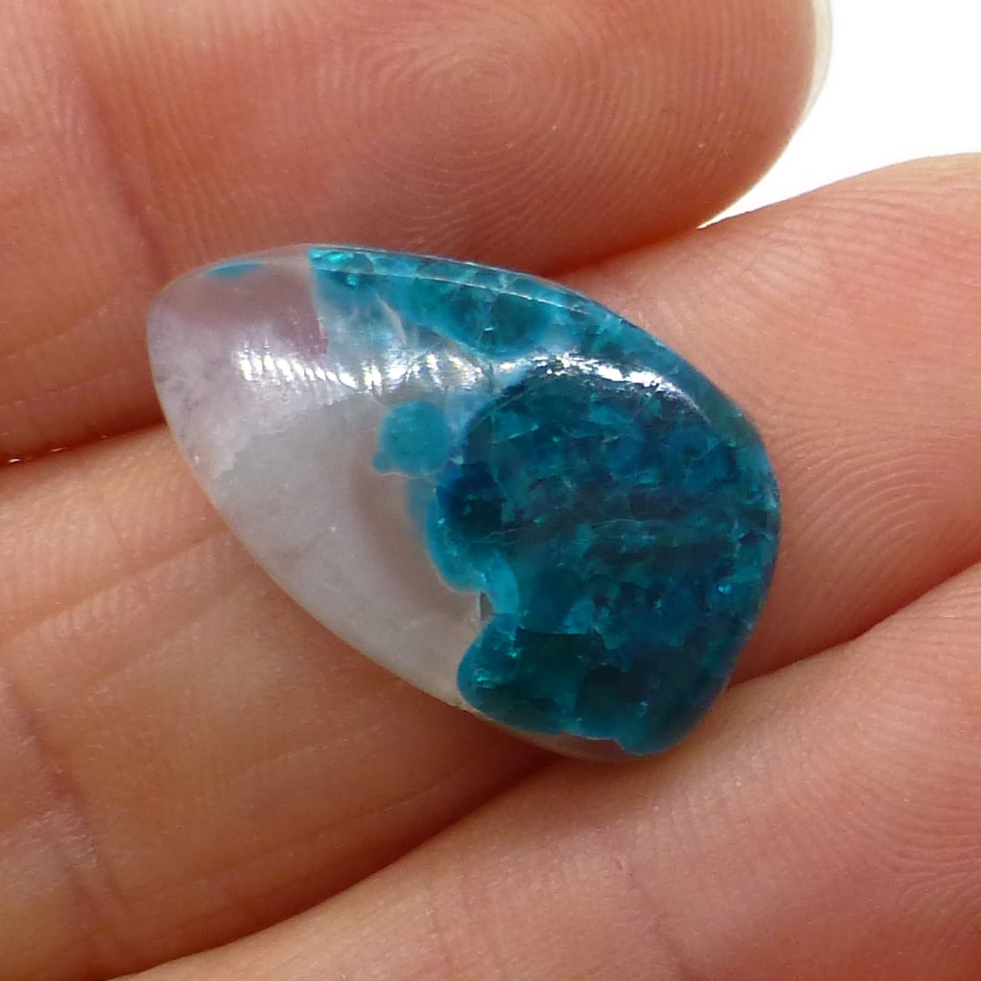 9.27 Carats Rare Ray Mine Blue Dot Chrysocolla Cabochon Bulls Eye ...