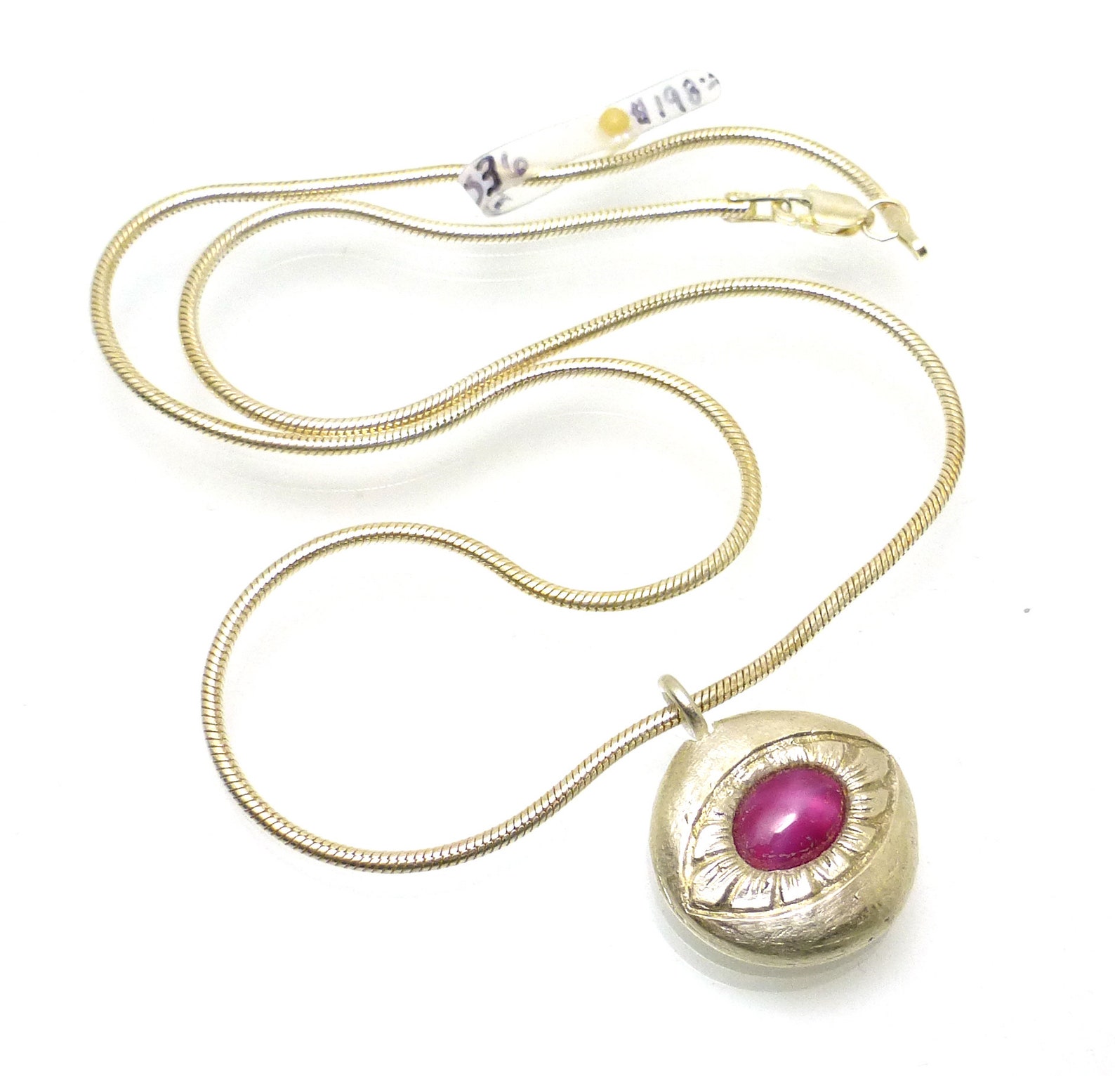 Pink Linde Star Sapphire Fine Silver Necklace All Seeing Evil Eye ...