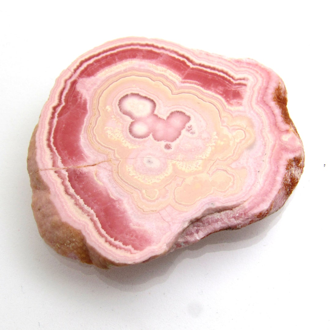 100 Carats Rhodochrosite Stalagmite Slice Cabochon Stalactite Bulls Eye ...