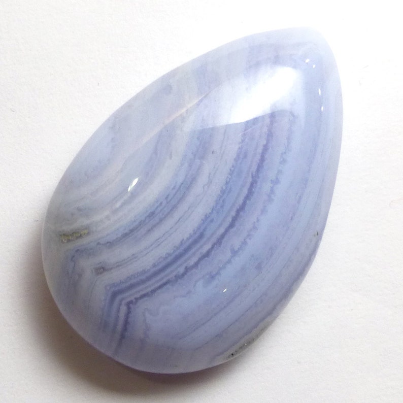 Blue Chalcedony Cabochon Pear Drop Natural Africa Lovely Stone Rare ...