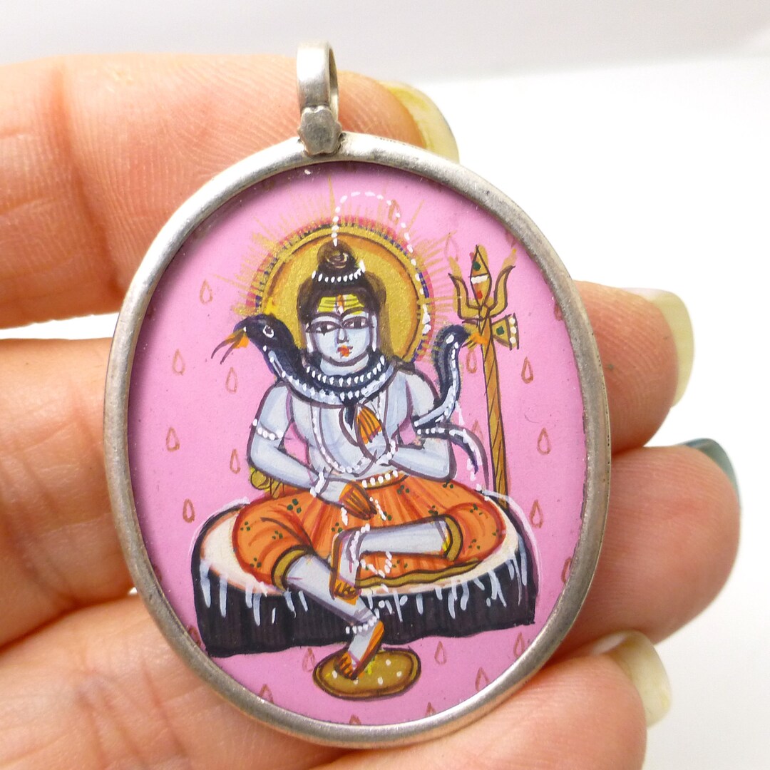 Lord Shiva Hindu God Pendant Sterling Silver 925 Indian India Miniature ...