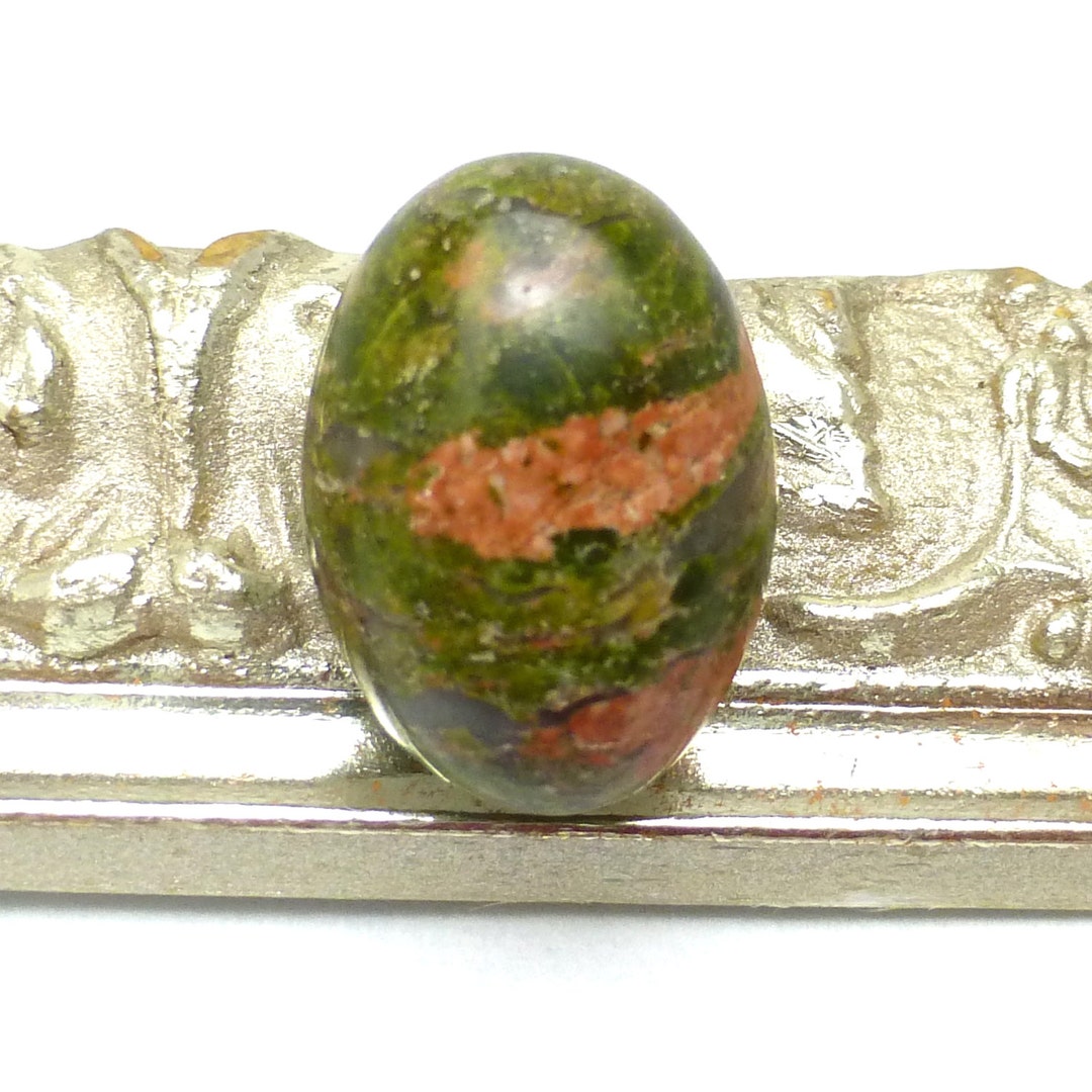 11.515 Carats Unakite Jasper Cabochon Virginia Epidote 20x12 Oval Green ...