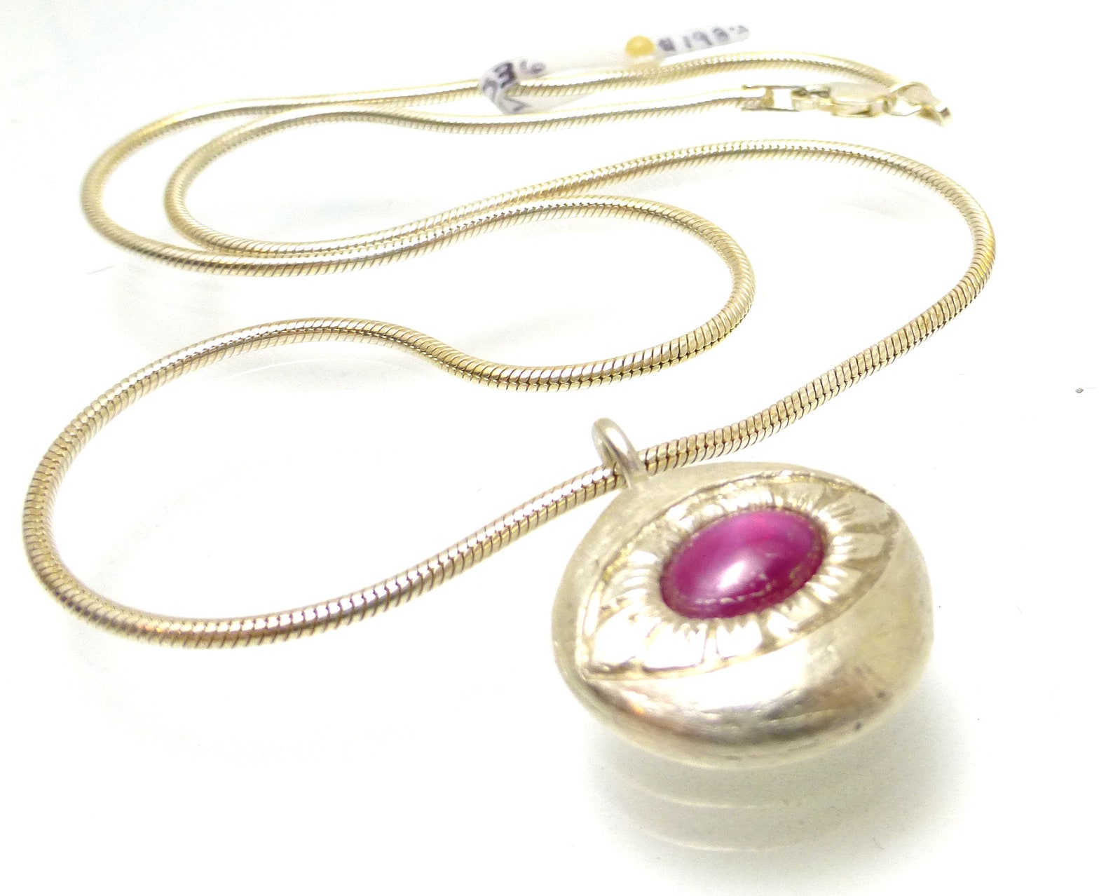 Pink Linde Star Sapphire Fine Silver Necklace All Seeing Evil Eye ...