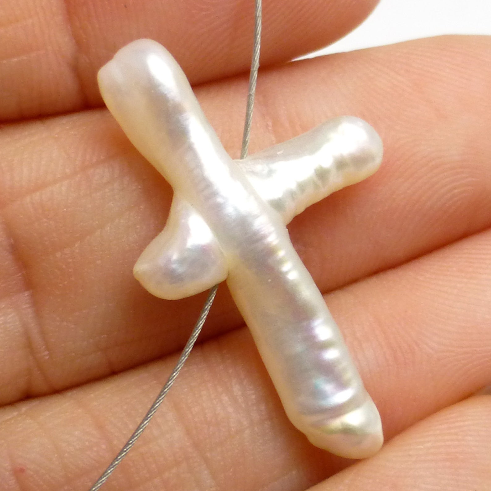 Pearl X Cross T Bead for Necklace Freshwater Cultured Quality - Etsy