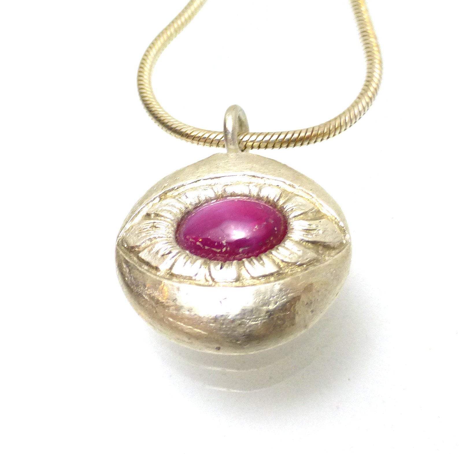 Pink Linde Star Sapphire Fine Silver Necklace All Seeing Evil Eye ...
