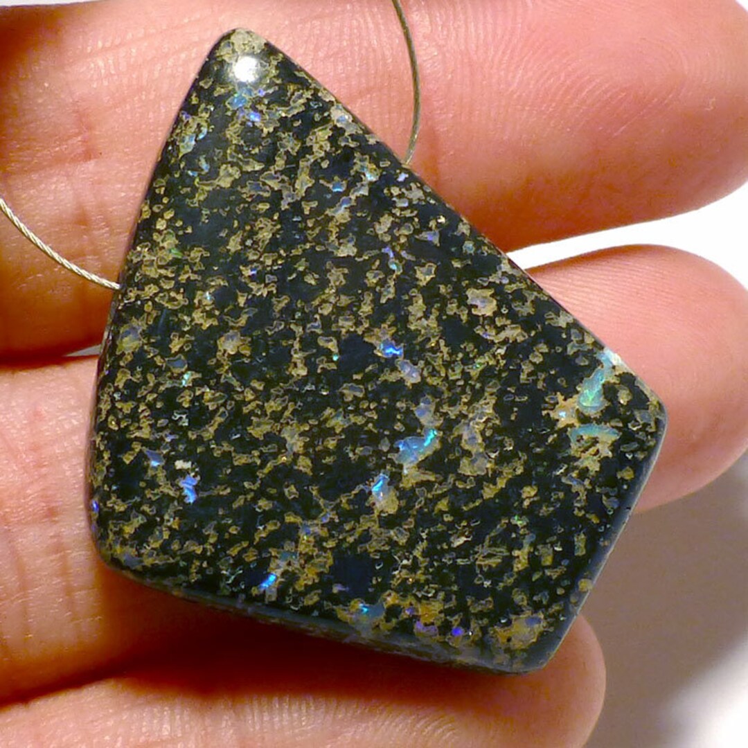 45.850 Carats Leopard Opal Bead Cabochon Rare Black Basalt Mexican ...