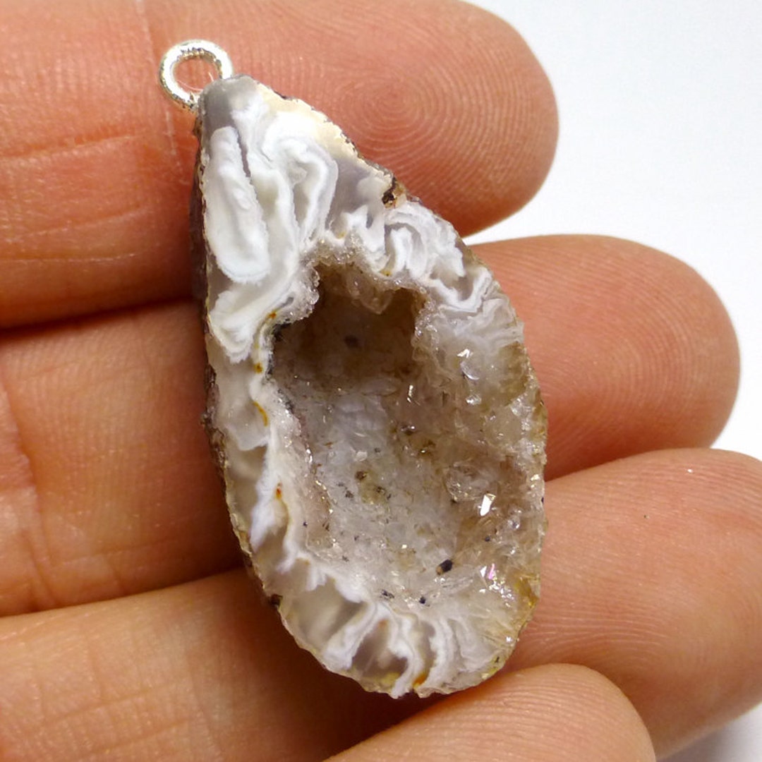 Tabasco Geode Bead Pendant With Loop at Top Mini Geode Half, Rare ...