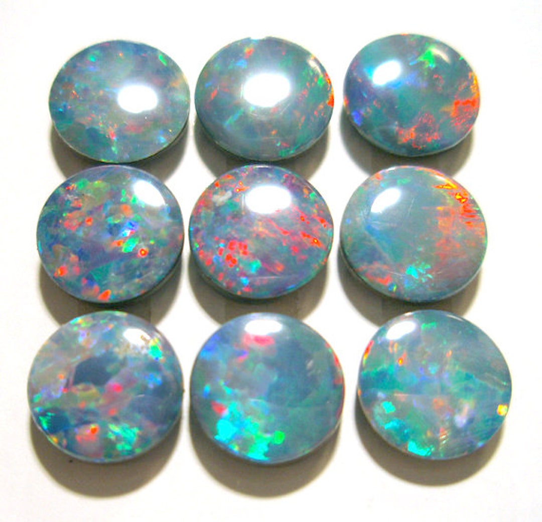 Opal Cabochon 4mm Round Doublet Confetti Australian ONE STONE Perfect ...