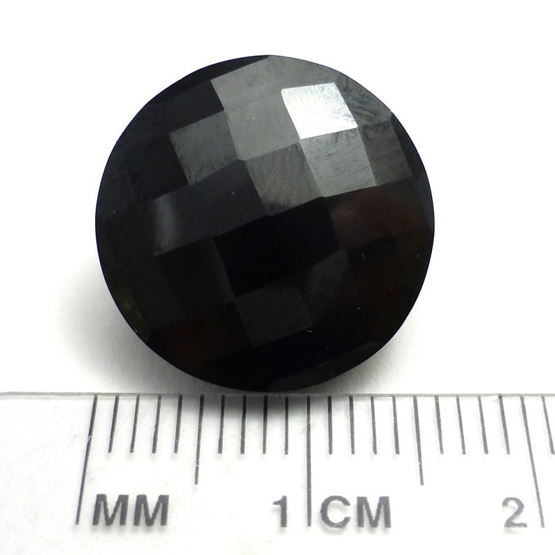 Black Spinel 16mm Round Checker Cut Loose Gemstone Large - Etsy