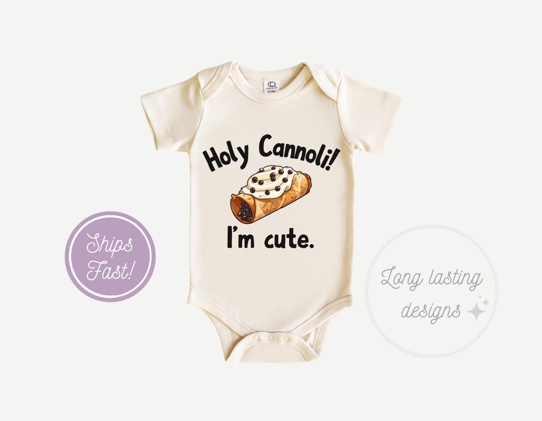 Holy Cannoli Baby Onesie, White Bib for Unisex Babies, Stylish and ...