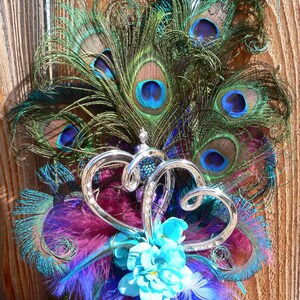 Peacock Feather Cake Topper, Coordinating Feathers in Choice of Color ...