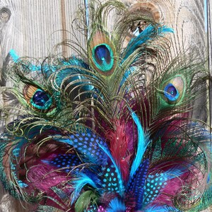 Peacock Feather Cake Topper coordinating feathers in choice | Etsy
