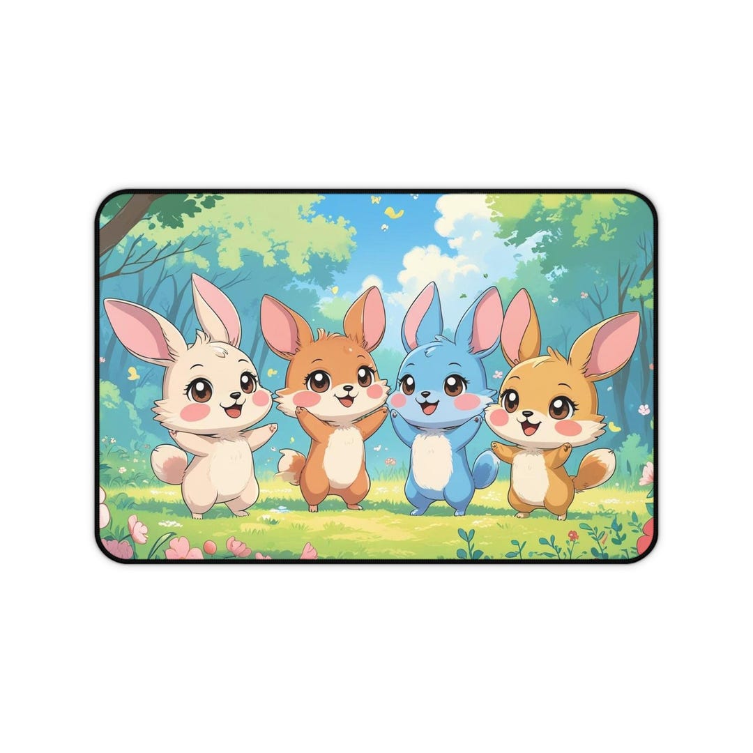 Cute Animal Desk Mat - Bunny Design for Kids, Playful Office Decor ...