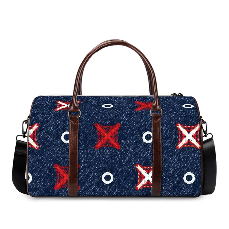 Denim Weekender Bag • Indigo Stars & Circles Travel Duffle - Etsy
