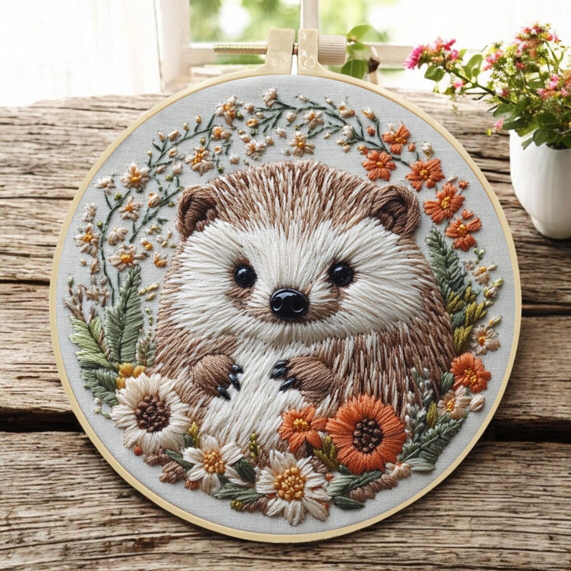 Woodland Hedgehogs Embroidery Kit | Embroidery Pattern | Cross Stitch ...