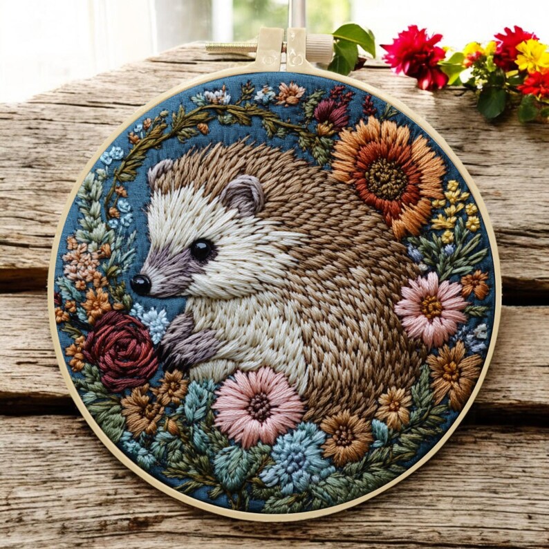 Woodland Hedgehogs Embroidery Kit | Embroidery Pattern | Cross Stitch ...