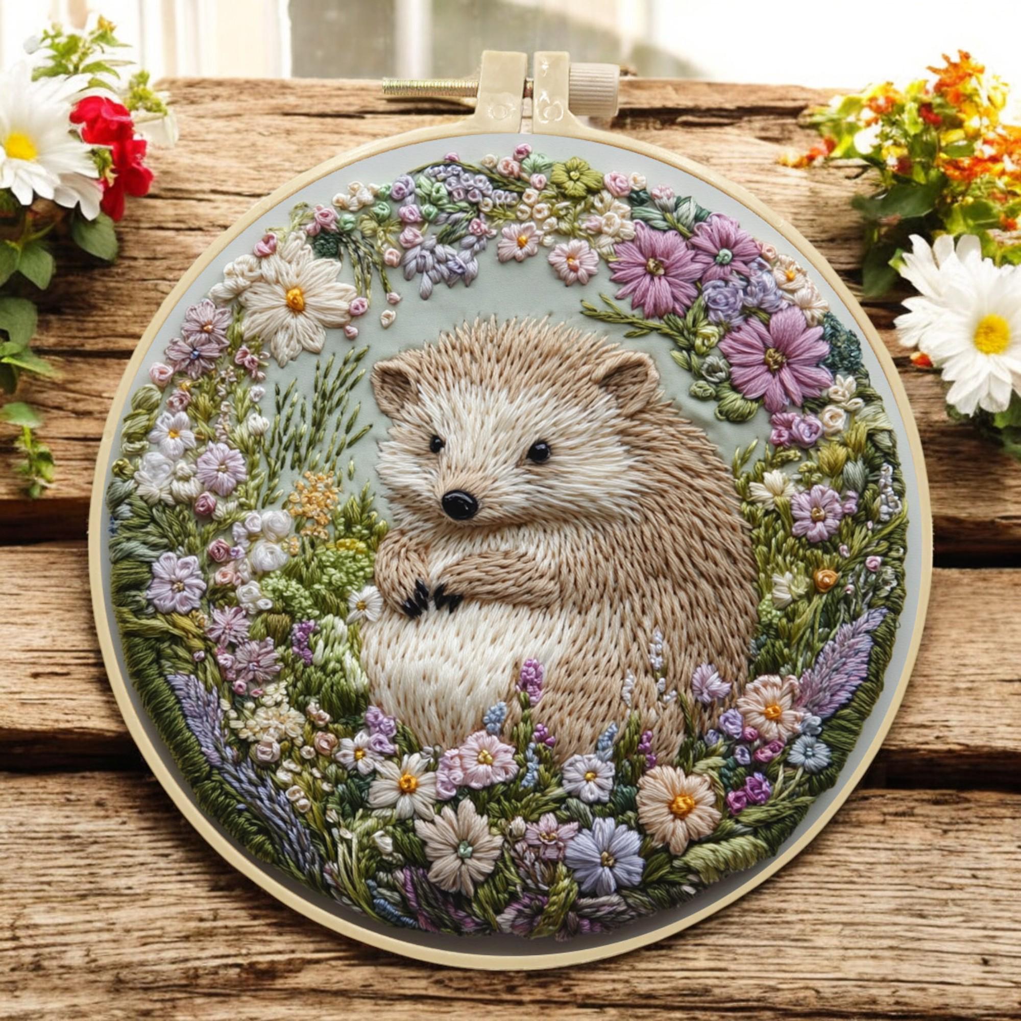 Woodland Hedgehogs Embroidery Kit | Embroidery Pattern | Cross Stitch ...