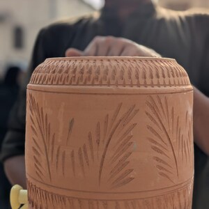 Handmade Clay Water Cooler: Hand-painted Floral Design, Antique Style ...