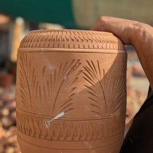 Handmade Clay Water Cooler: Hand-painted Floral Design, Antique Style ...