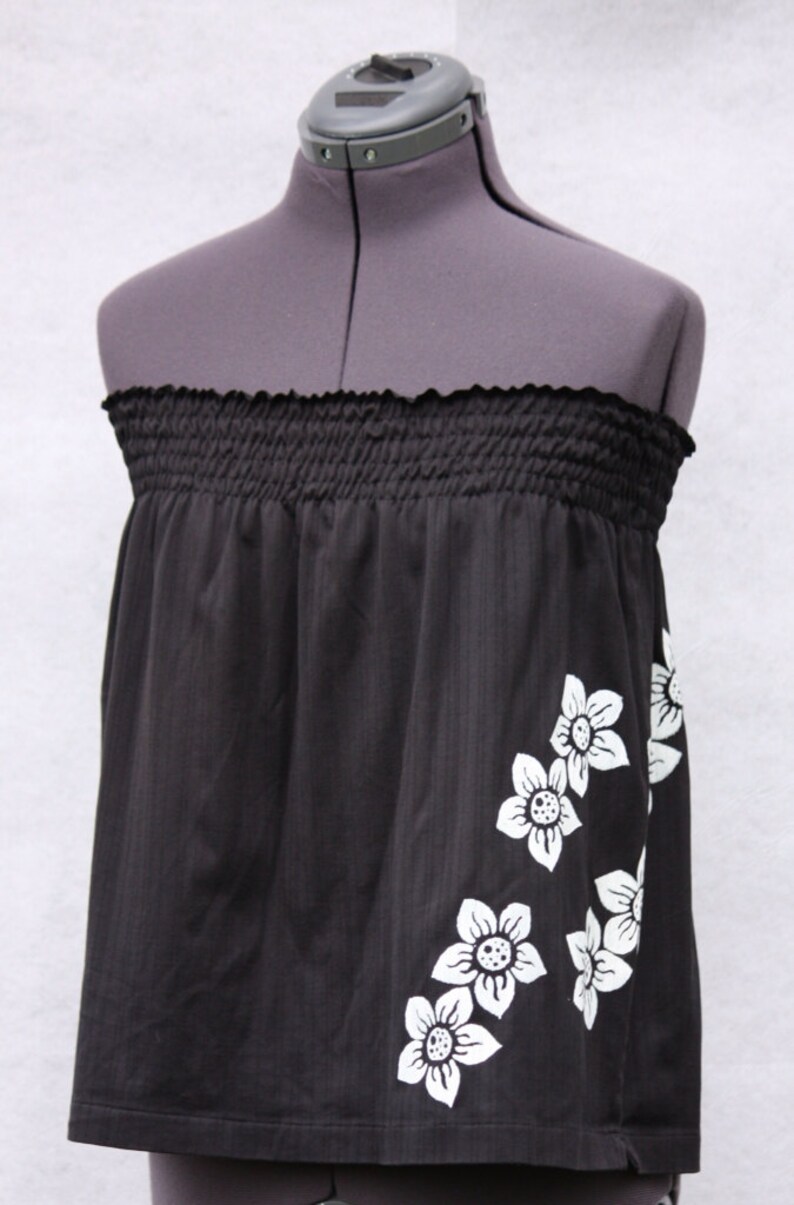 Skirt/tube Top SZ Medium One of a Kind Screen Printed Upcycled Eco ...