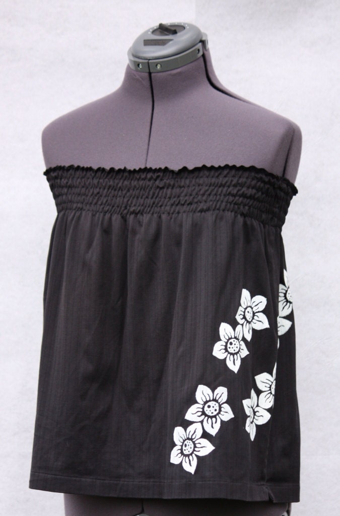 Skirt/tube Top SZ Medium One of a Kind Screen Printed Upcycled Eco ...