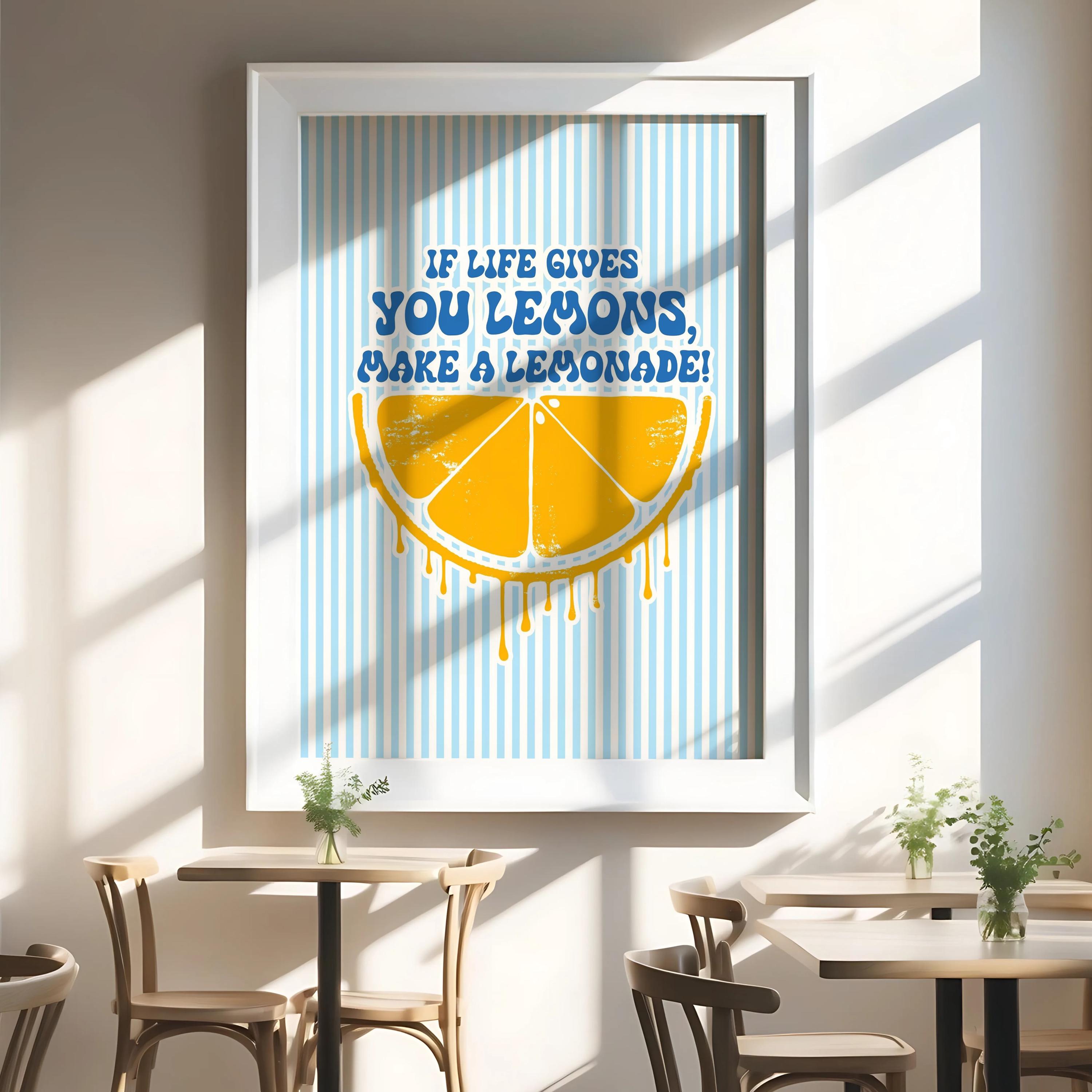 Lemon Wall Art Print Digital Download Print Kitchen Quote Wall Decor ...