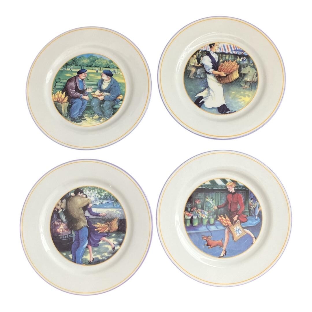Sabatier French Bread Desert Plates Fine Bone China 6 3/4” Set of 4 - Etsy