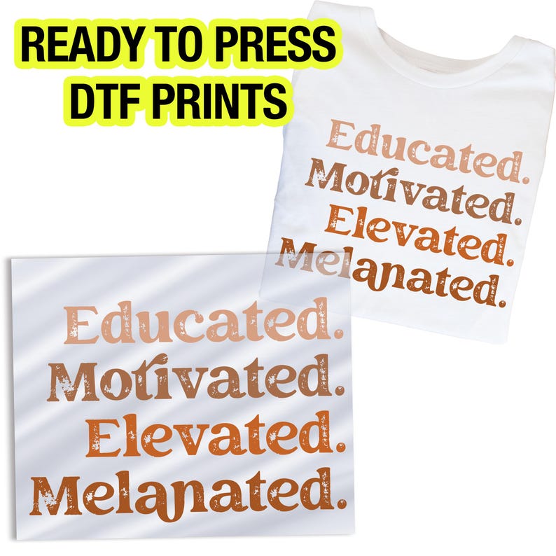Black History Month DTF Transfer, Iron-on Design, Educated Motivated ...
