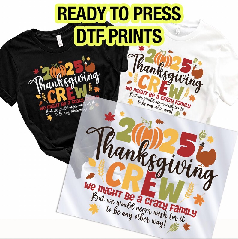 Family Thanksgiving 2025 DTF Transfer Prints, Thanksgiving Iron on ...