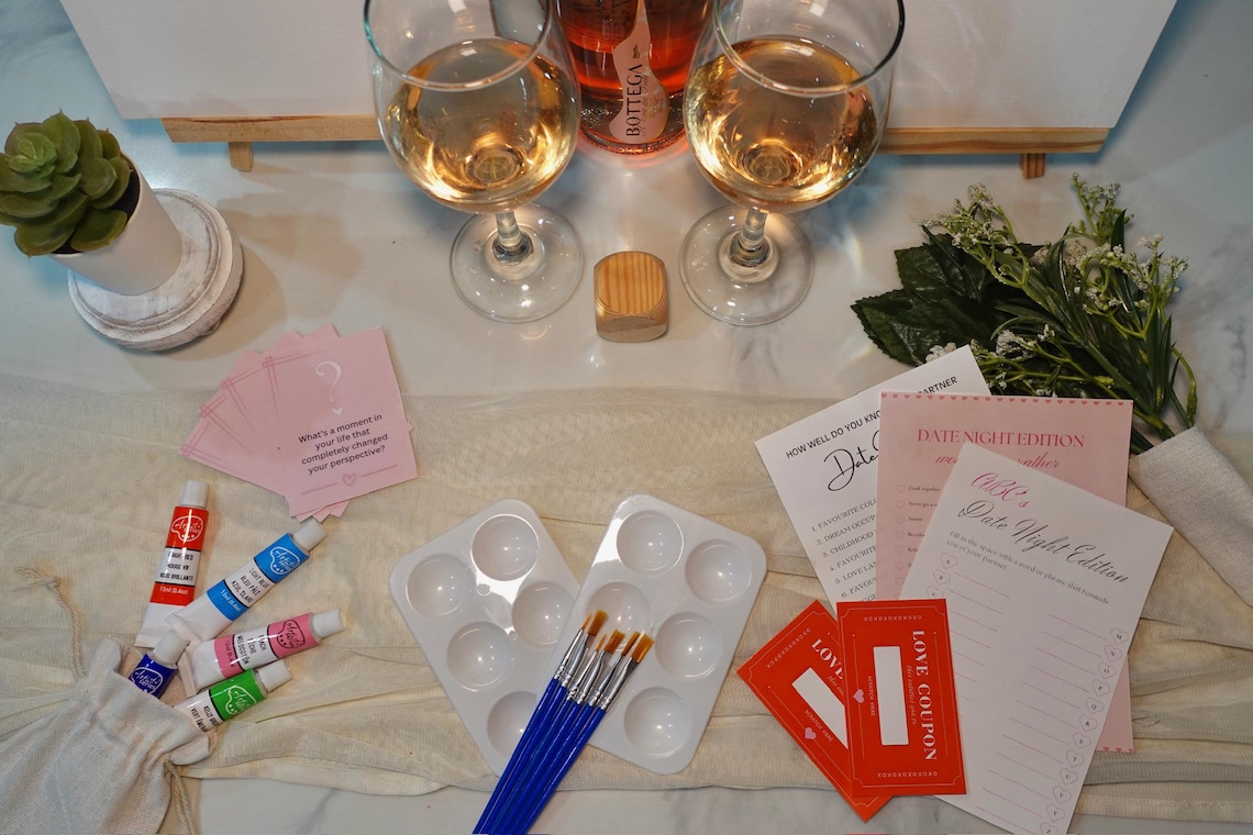 Paint My Partner Date Night Kit – Couples Canvas Art, Conversation ...