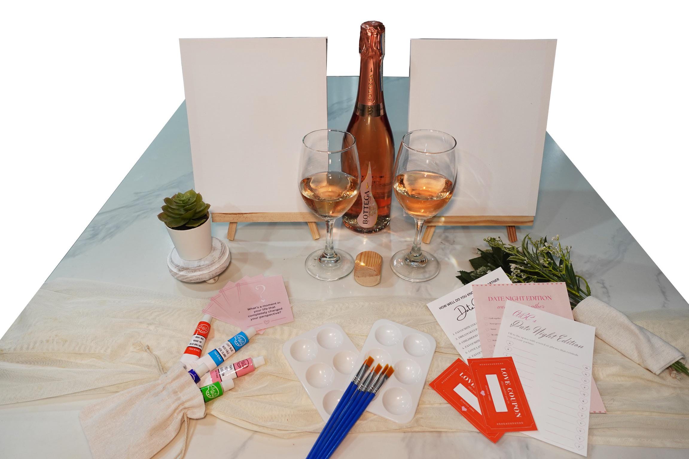 Paint My Partner Date Night Kit – Couples Canvas Art, Conversation ...