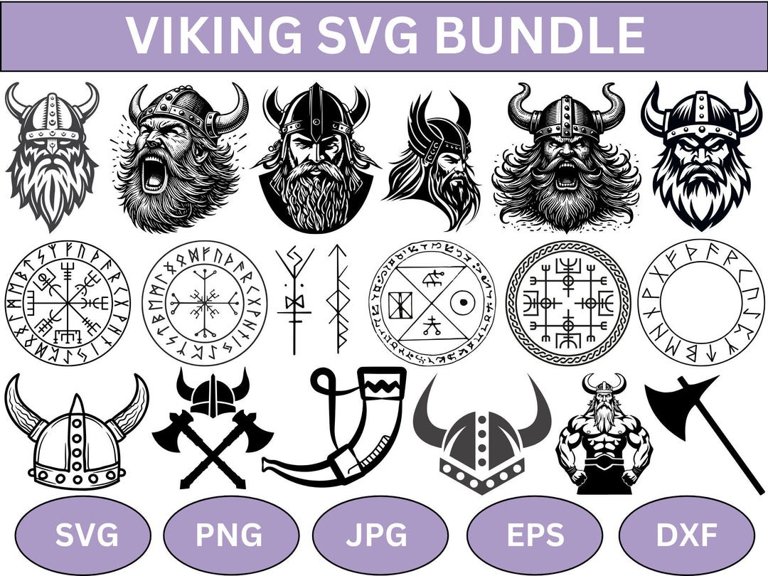 Nordic Warrior SVG Set | Celtic & Viking Clipart Bundle | Viking PNG ...