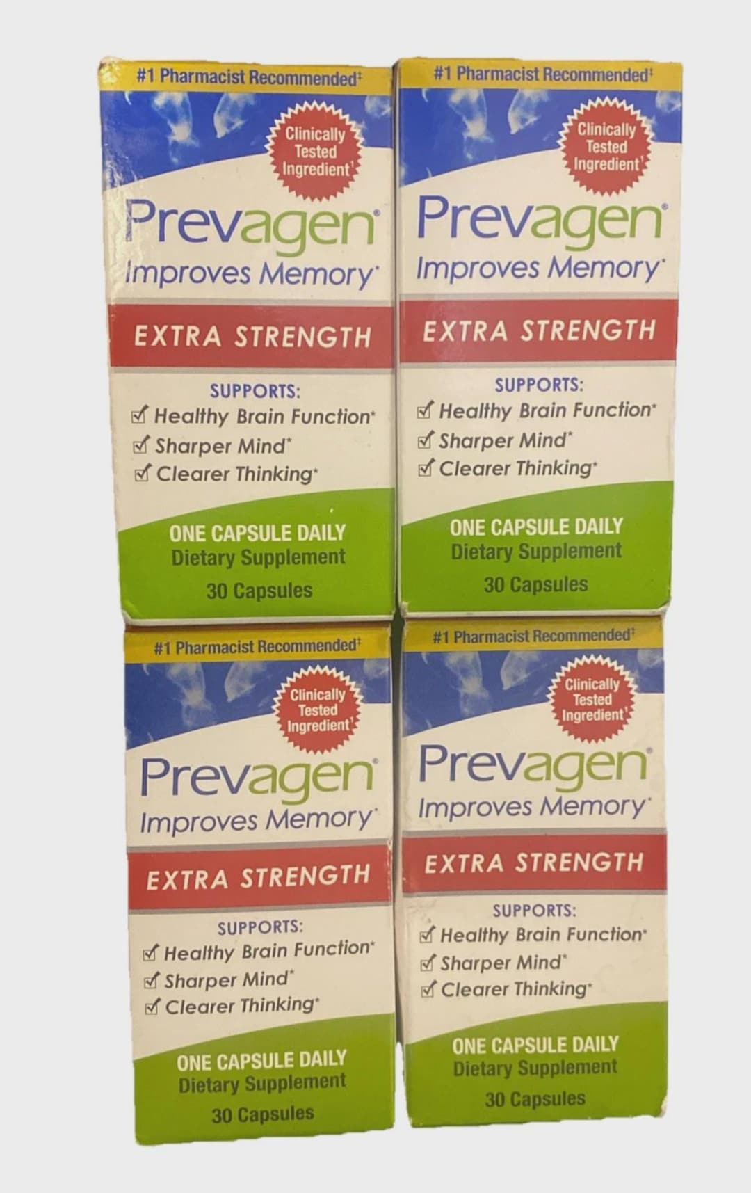 Lot of 4 Prevagen Extra Strength 30 Capsules - Total of 120 Capsules ...